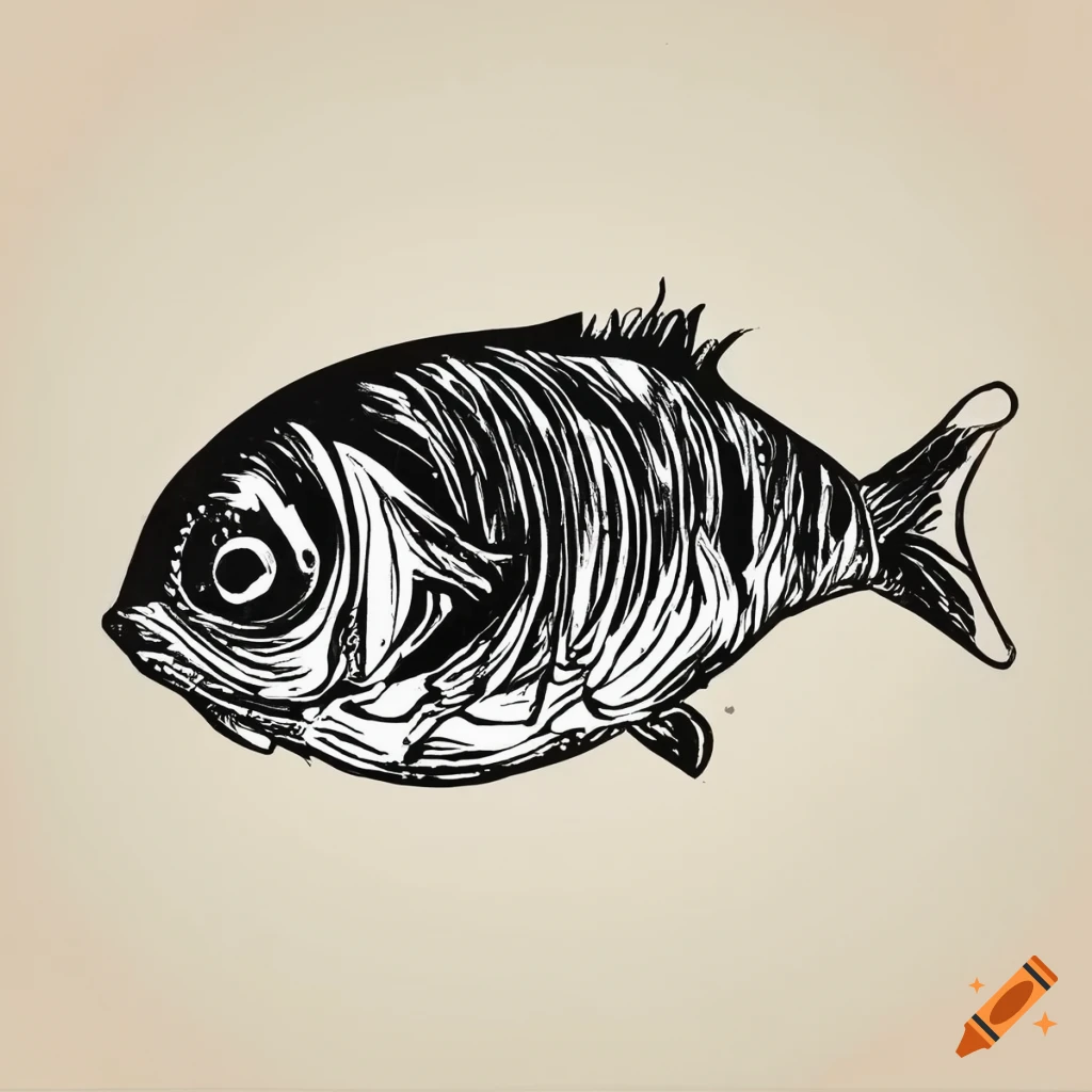 Fish graphic design vintage style on Craiyon