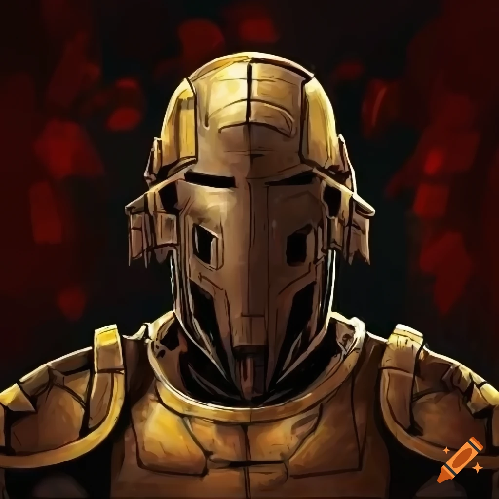 Comic illustration of a sci-fi templar on Craiyon