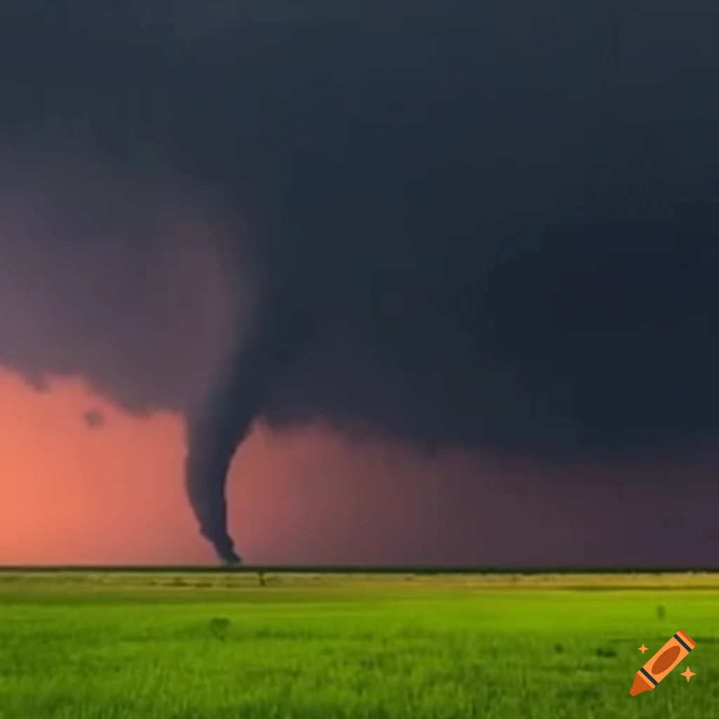 Multiple twin tornadoes over the plains on Craiyon