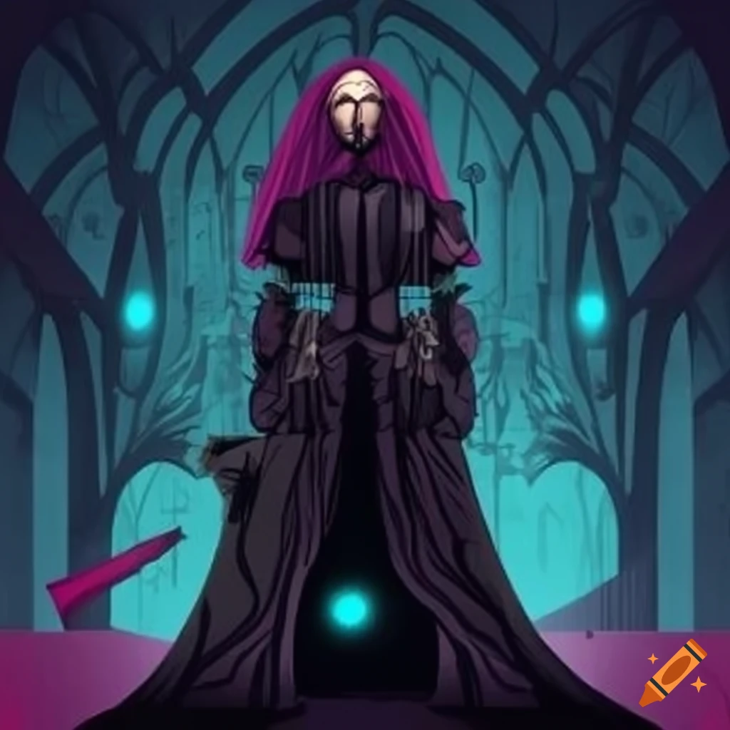 Comic illustration of a gothic sci-fi templar on Craiyon