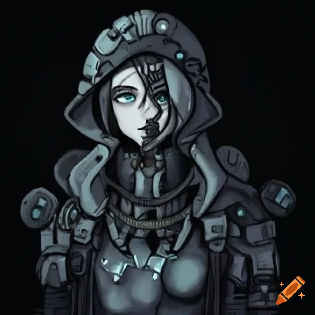 Futuristic steampunk templar hero in a comic illustration on Craiyon