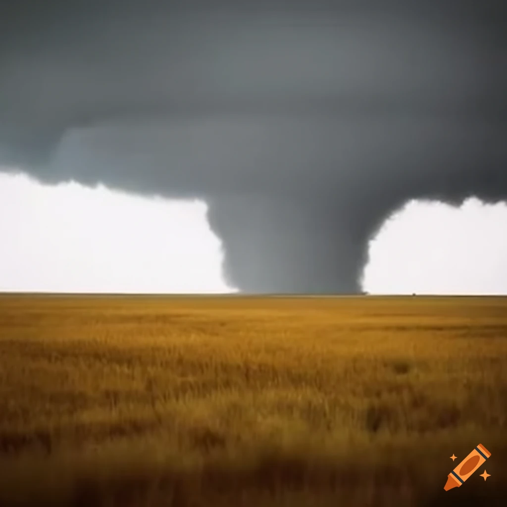 Multiple tornadoes over fields on Craiyon