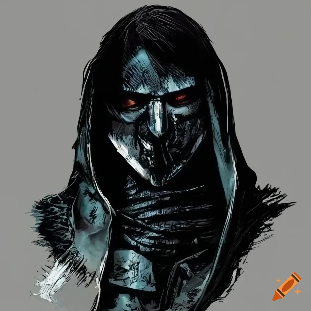 Comic illustration of a gothic sci-fi templar on Craiyon