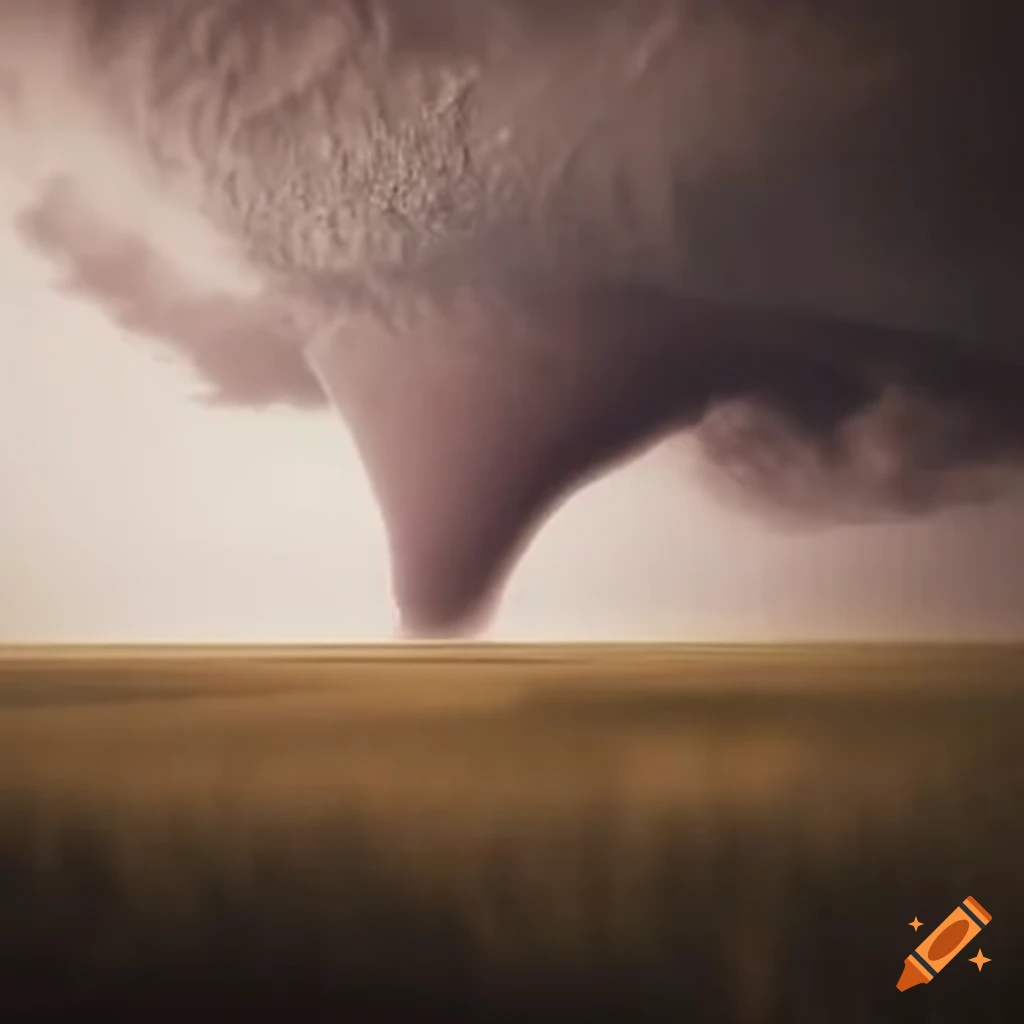 Multiple twin tornadoes over the plains on Craiyon