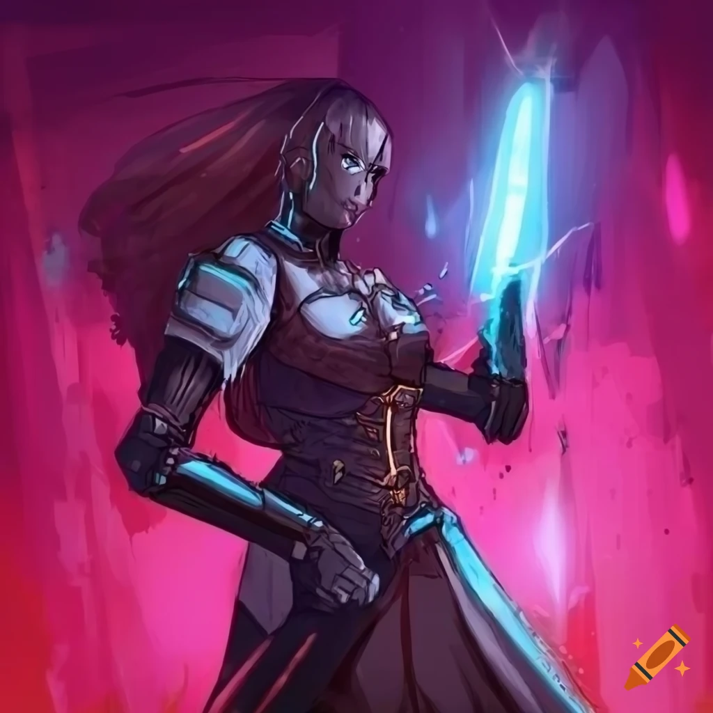 Comic illustration of a sci-fi templar on Craiyon