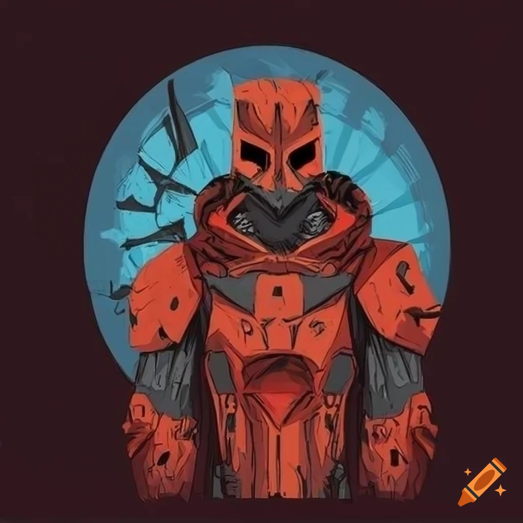 Comic illustration of a sci-fi templar on Craiyon