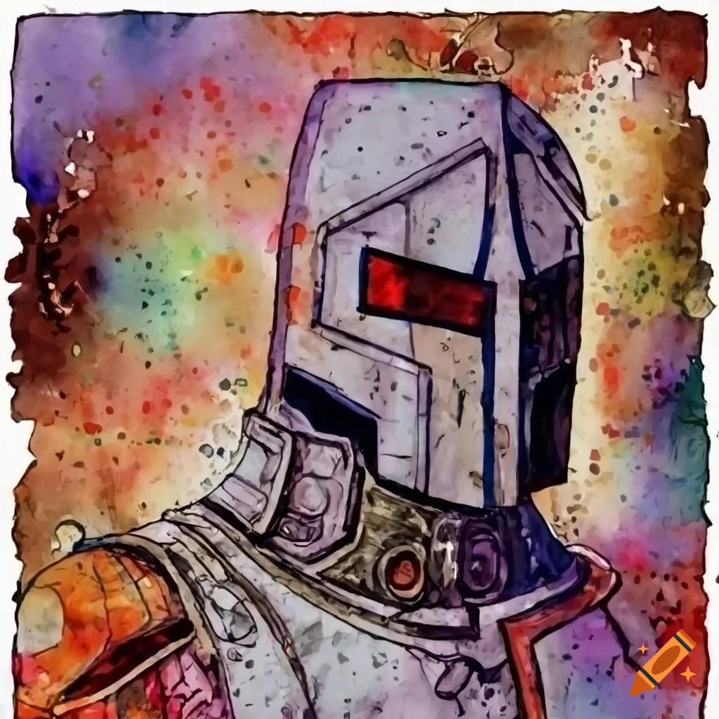 Comic illustration of a sci-fi templar on Craiyon