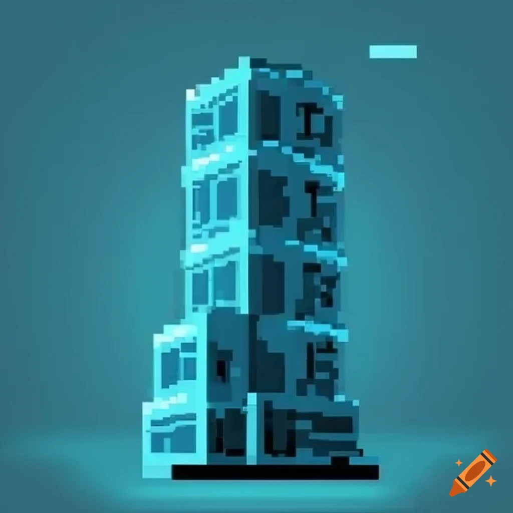 Building in tron style and pixel art on Craiyon