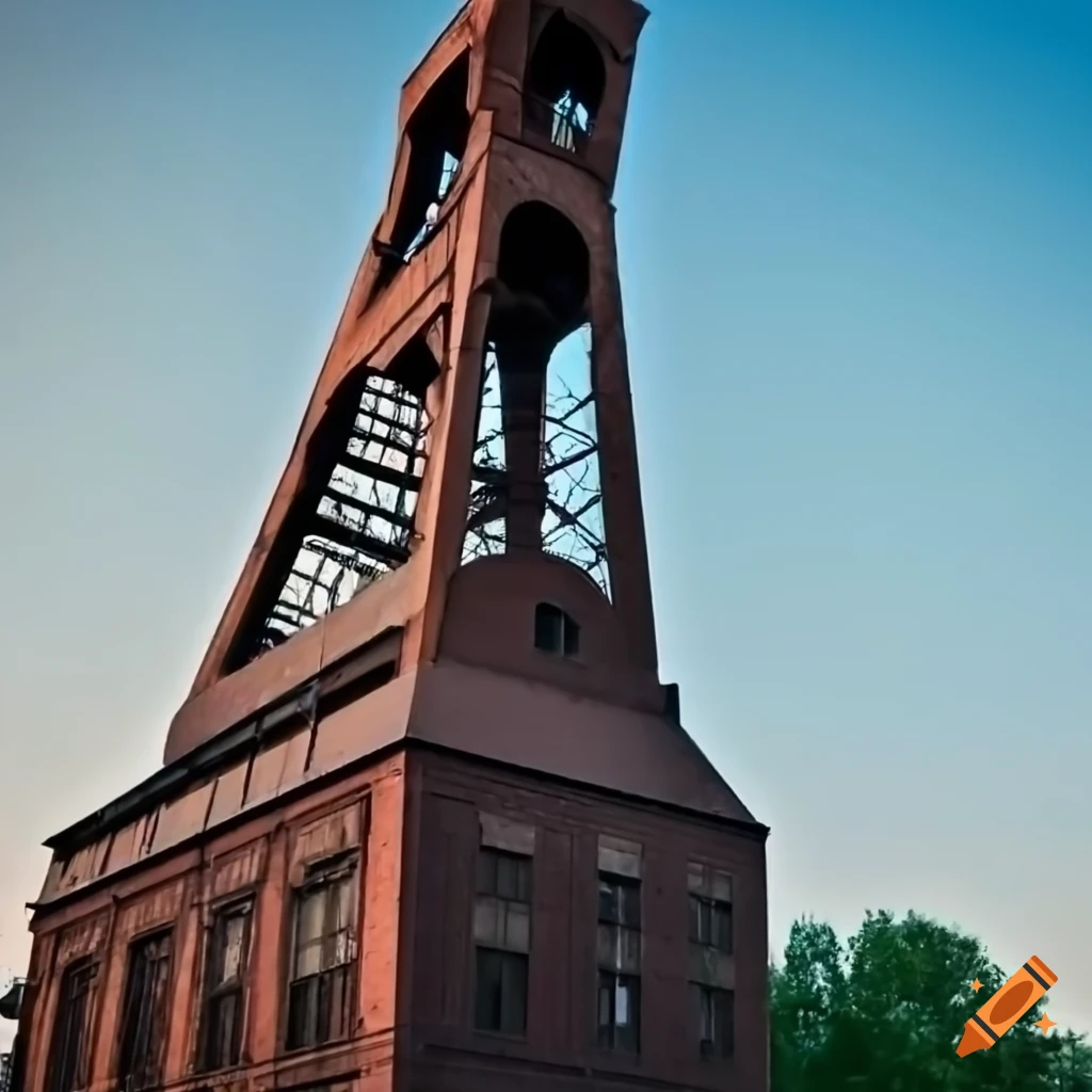 Modern mine shaft tower in urban background on Craiyon