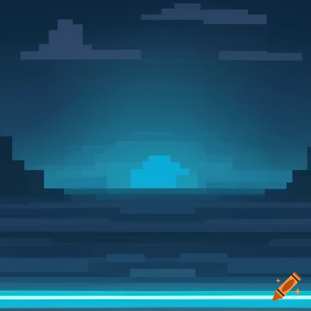 Tron style background sky with pixel art design on Craiyon