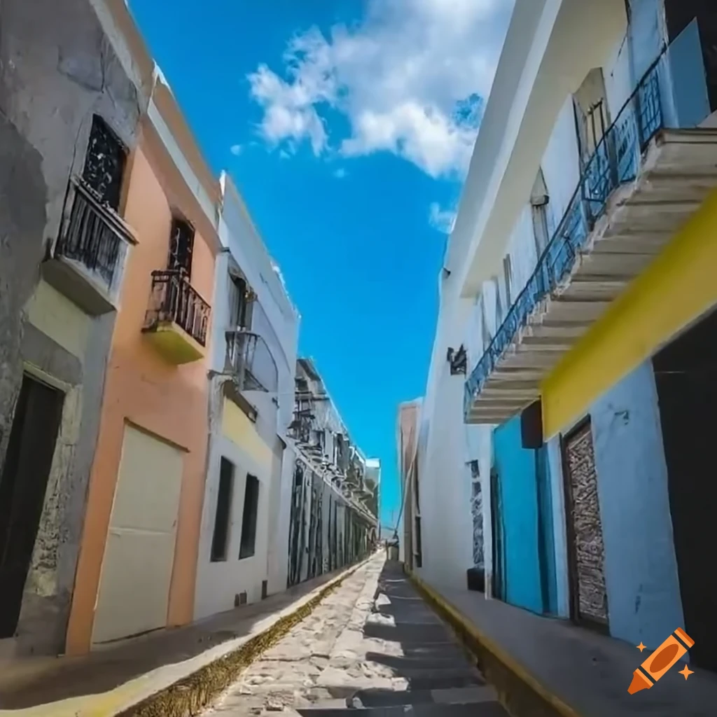 Urban neighborhood in San Juan, Puerto Rico with dilapidated buildings ...