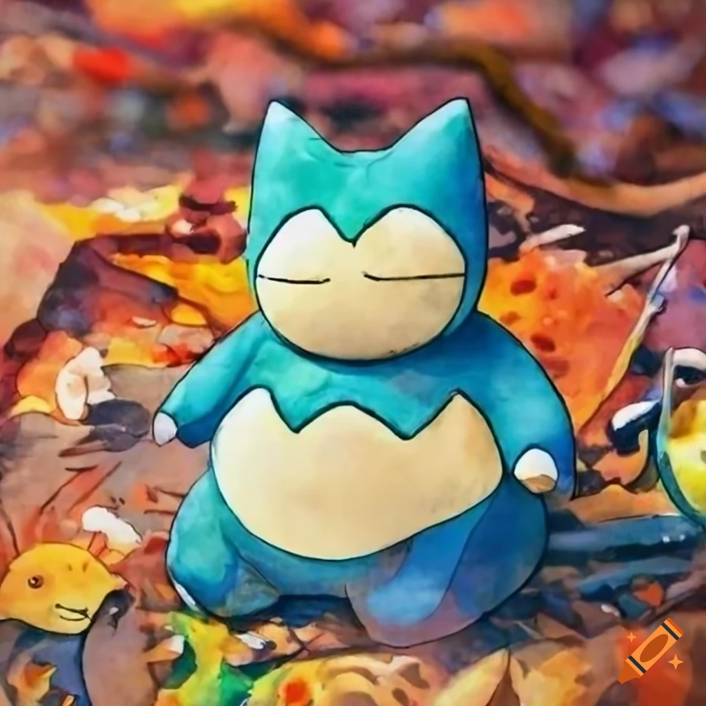 Watercolor image of the pokemon munchlax on Craiyon