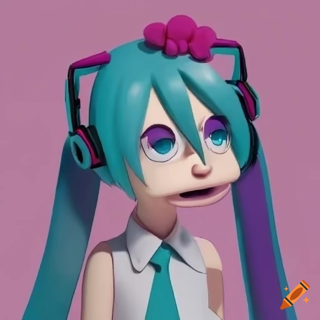 Miku hatsune in the simpsons crossover animation on Craiyon