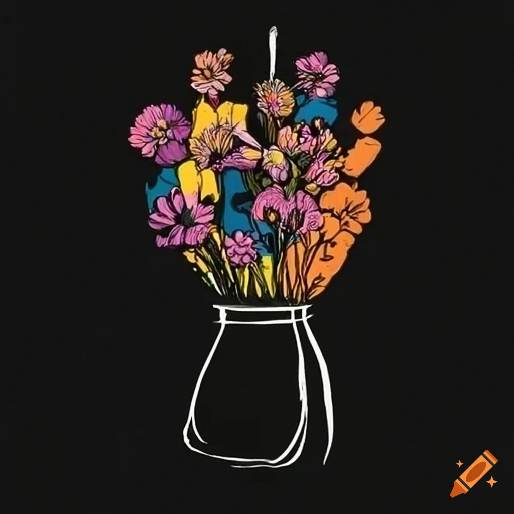 Naive style Flower bouquets inspired by Jean-Michel Basquiat on Craiyon