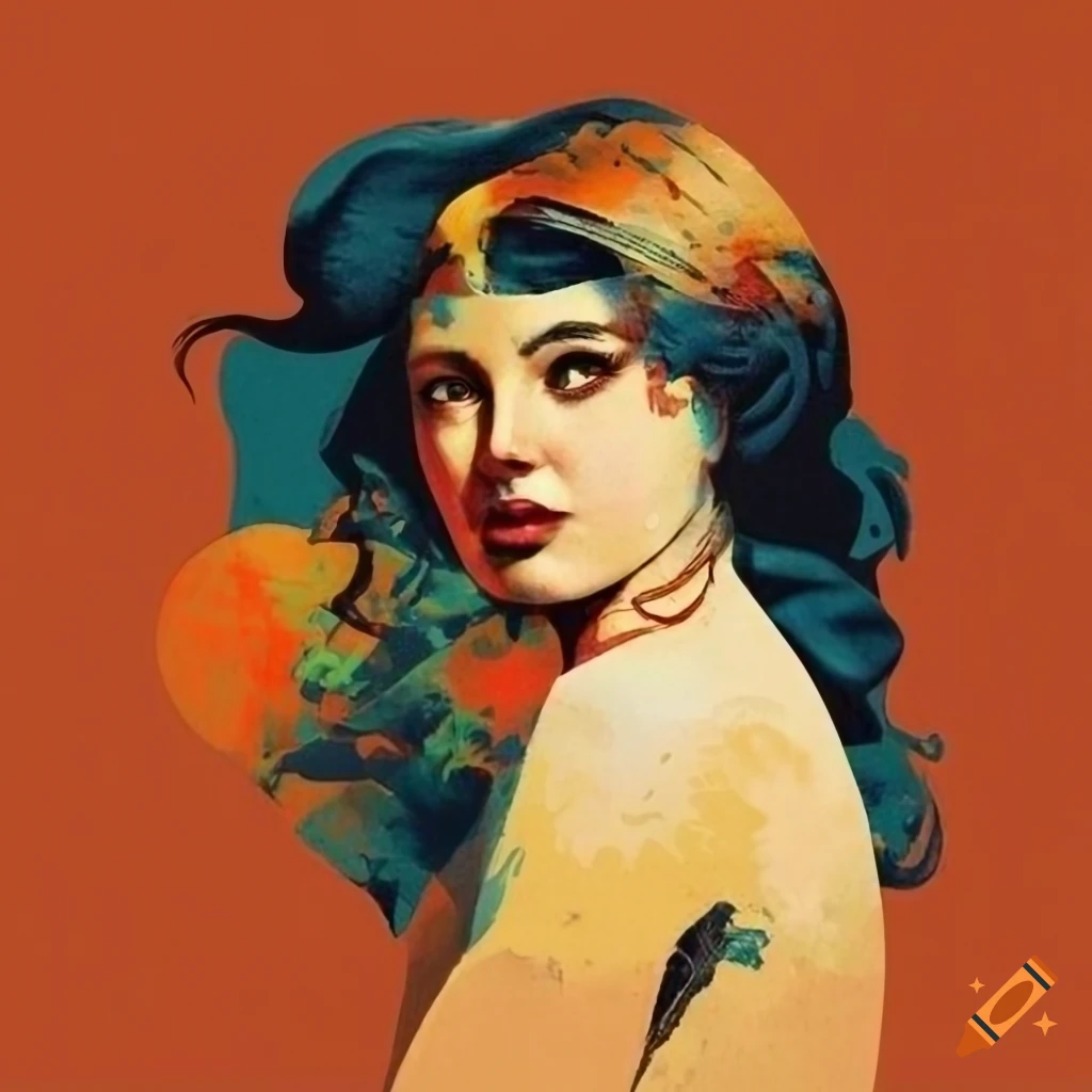 Vintage poster art collage on Craiyon