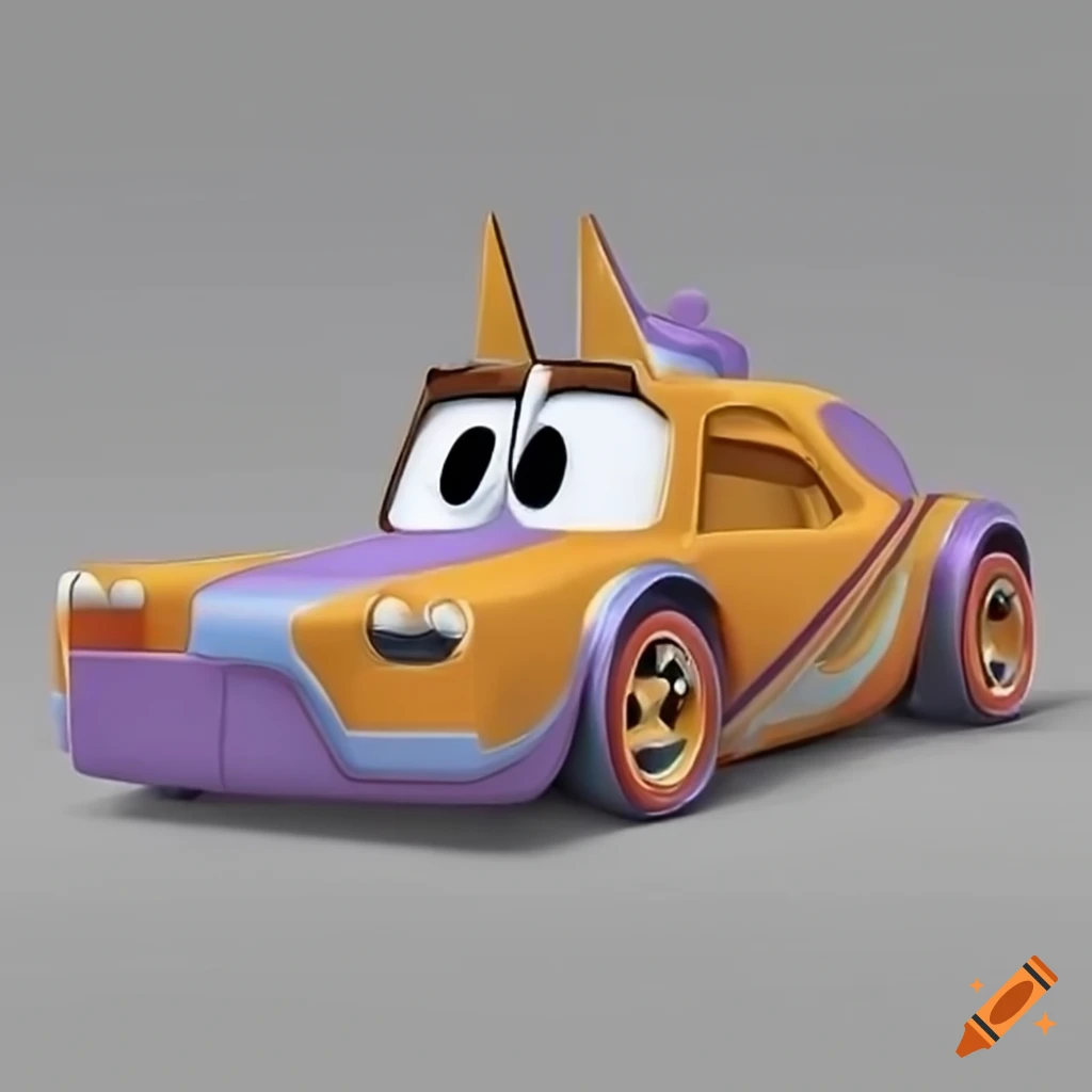 Hotwheels cartoon character cars inspired by bluey on Craiyon
