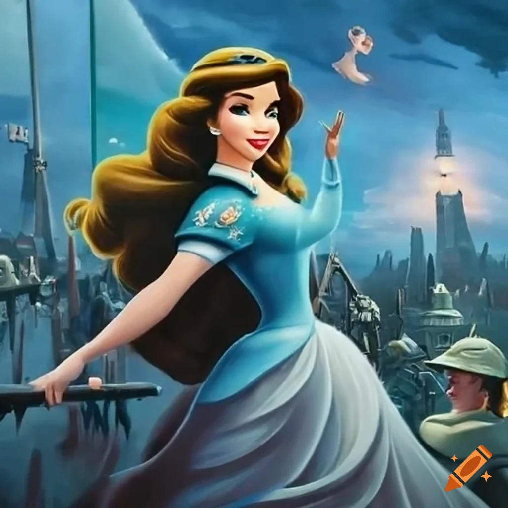Disney princess in a World War II epic movie poster in high-definition ...