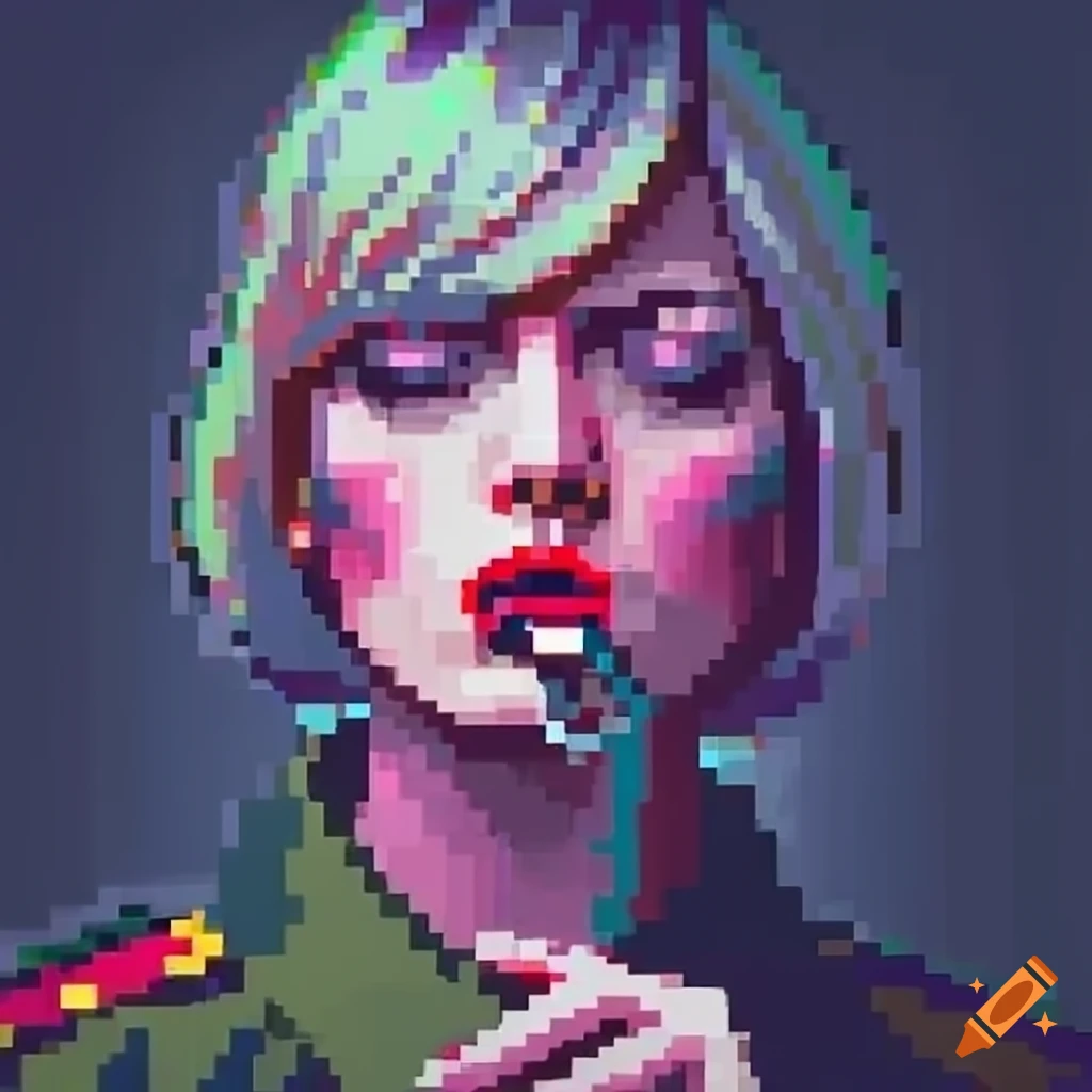 Pixel art portrait of a USSR woman soldier in a cyberpunk Neo-Tokyo ...