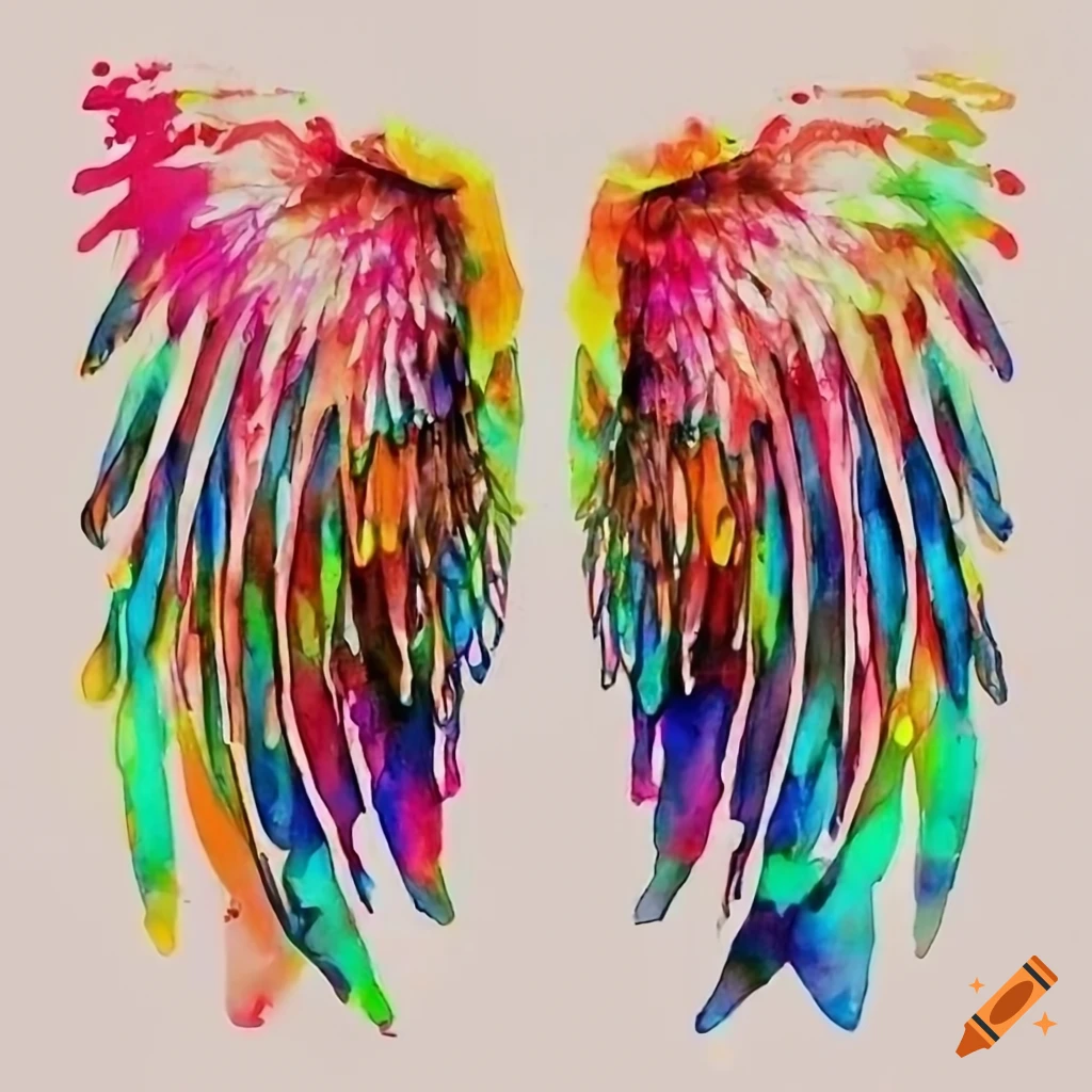 Abstract retro punk art with wings on Craiyon