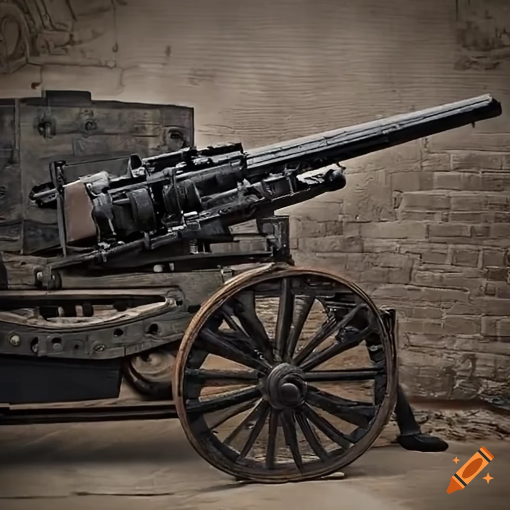 Very large gun carriage in a realistic style on Craiyon