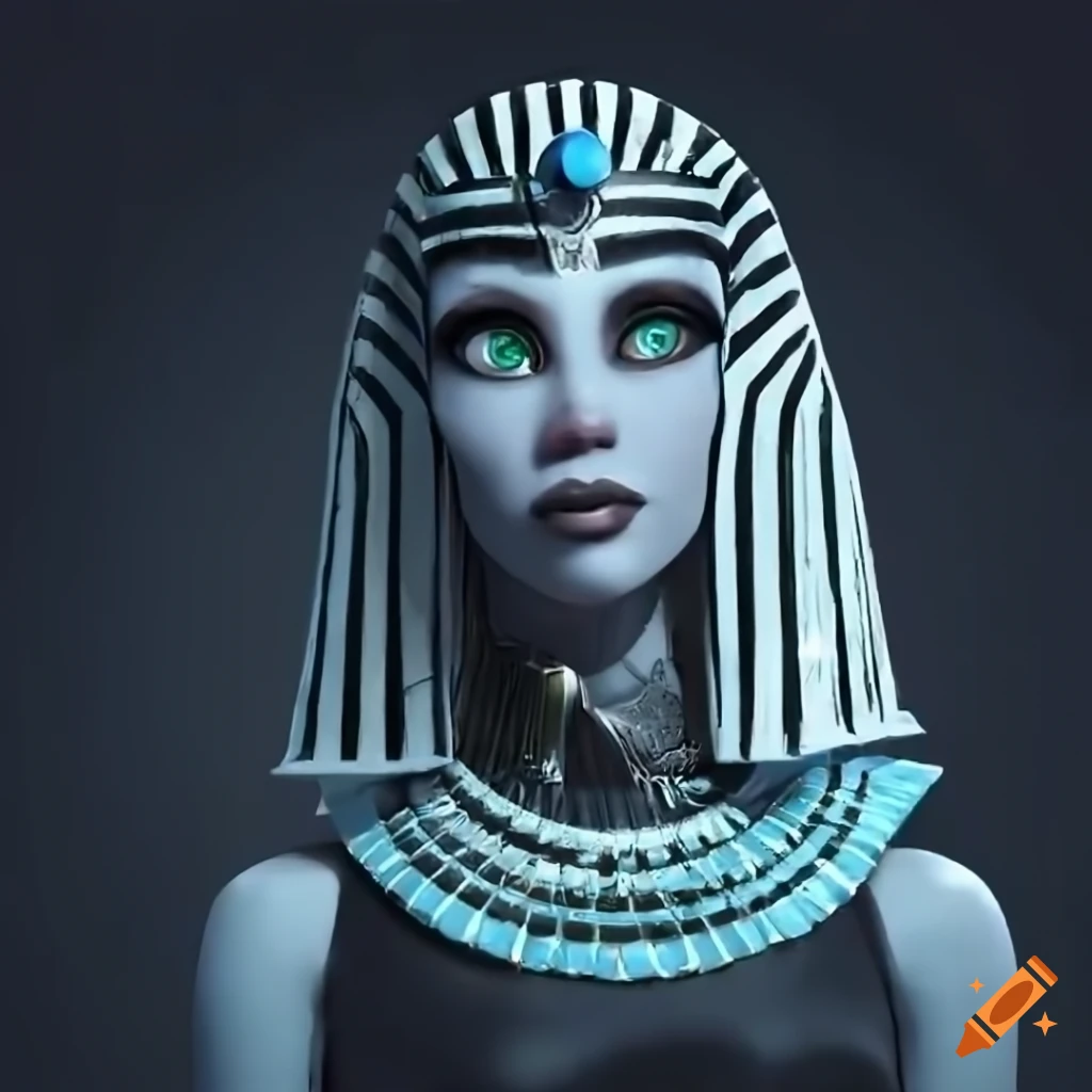Cleopatra in a space setting with disney pixar style in hyper-realistic ...