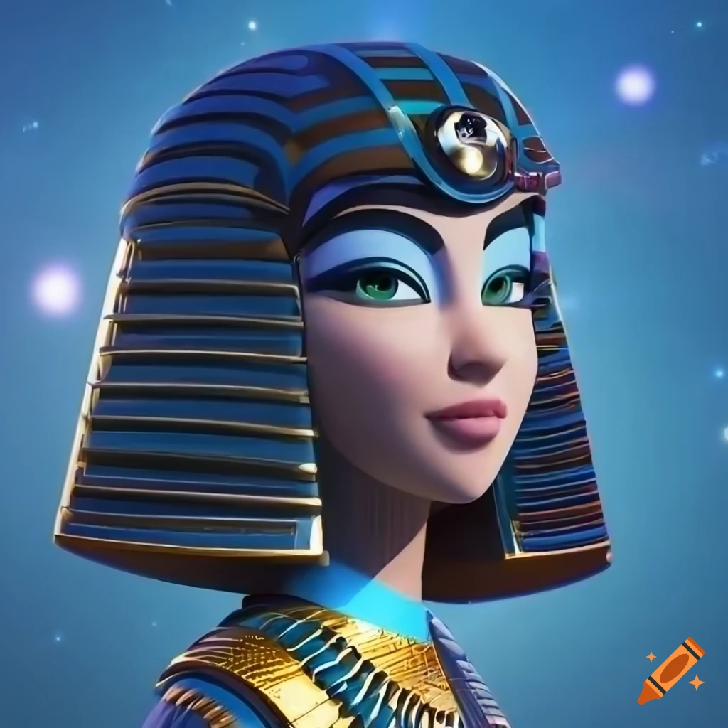 Cleopatra in space setting Disney Pixar 8k, hyper realistic, 4k resolution, utilizing Octane ...