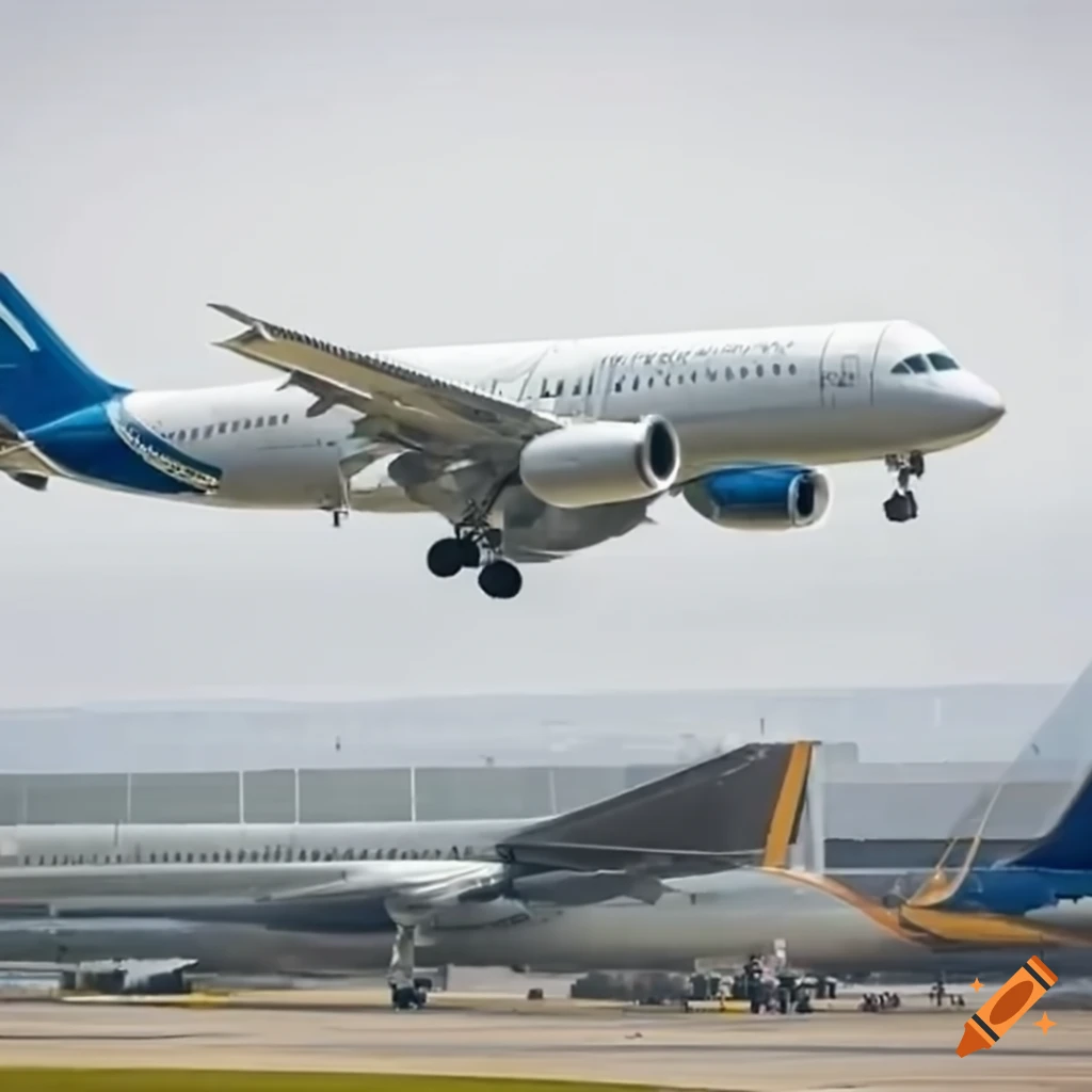 Modern passenger plane descending towards an international airport on ...