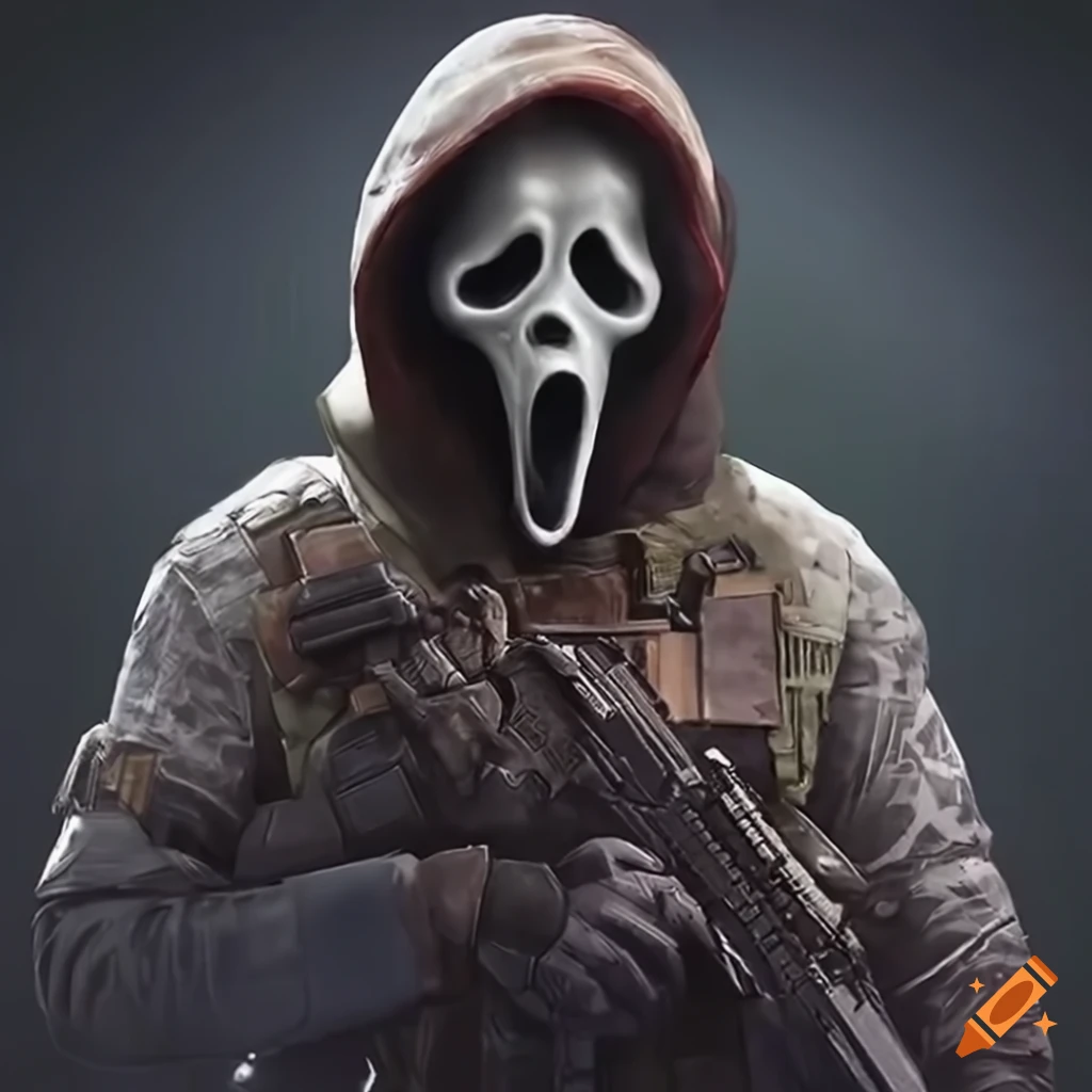 Ghost face scream in call of duty mobile on Craiyon