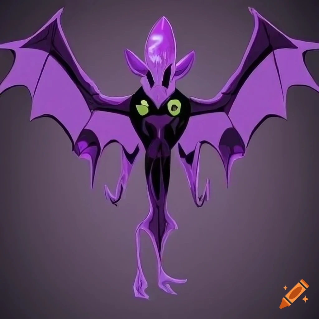 Dark purple ghost bat vampire with black aura energy alien design ...