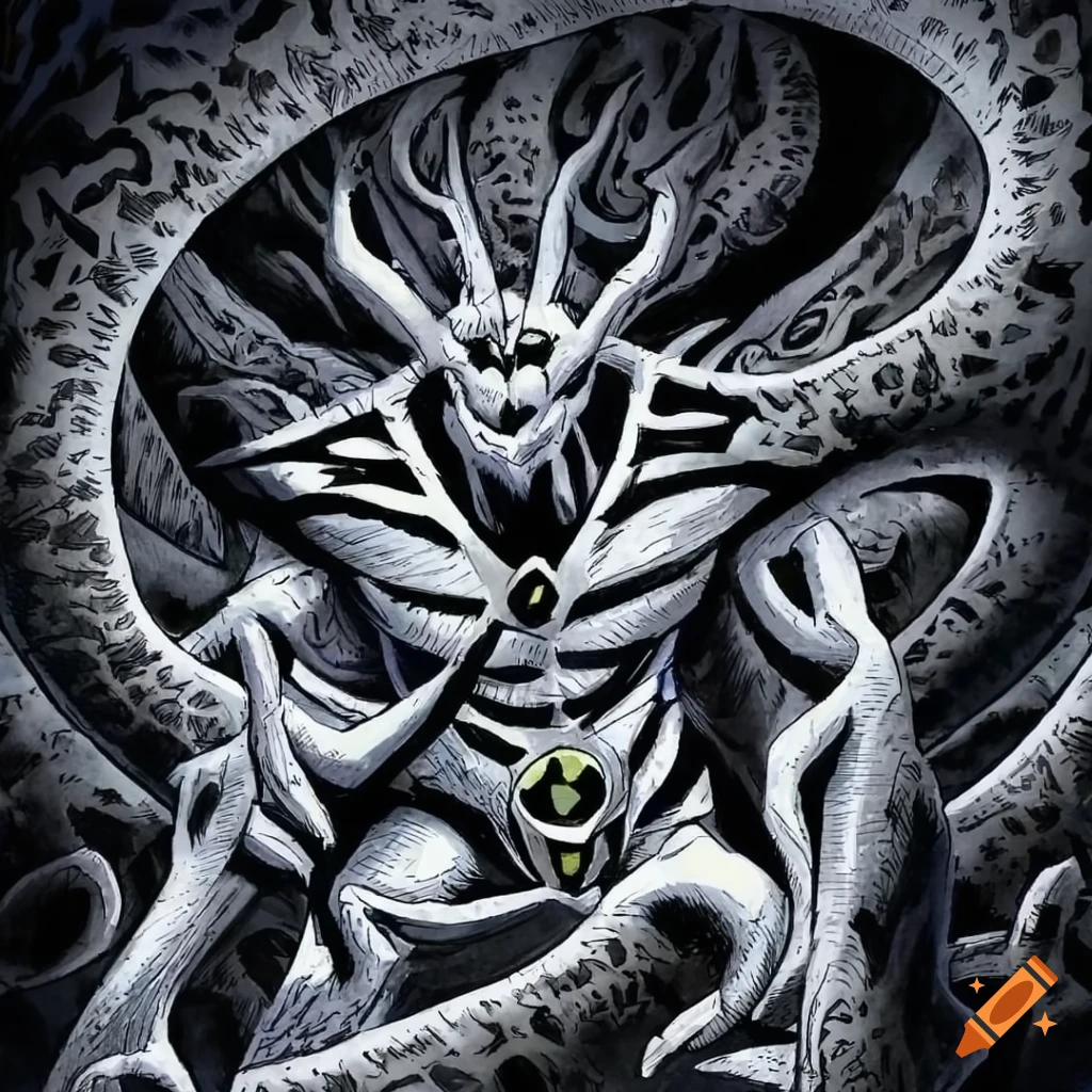 White layers of electrifying monster inspired by ben 10 series on Craiyon
