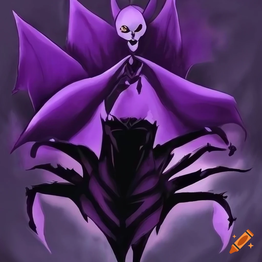 Dark purple crab ghost and black vampire bat alien designs inspired by ...