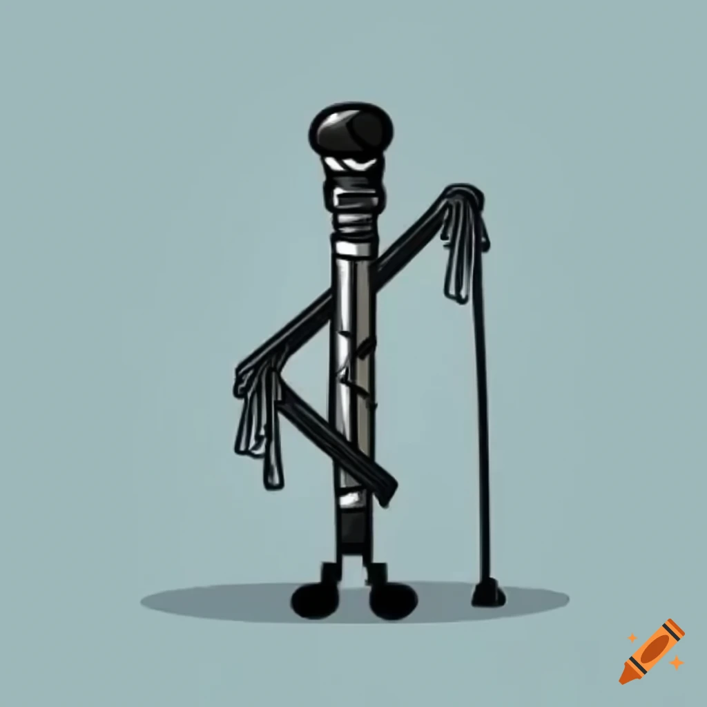 Three cartoon walking sticks in NFT style on Craiyon