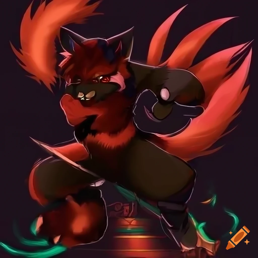 Anthro red panda in various artistic styles on Craiyon