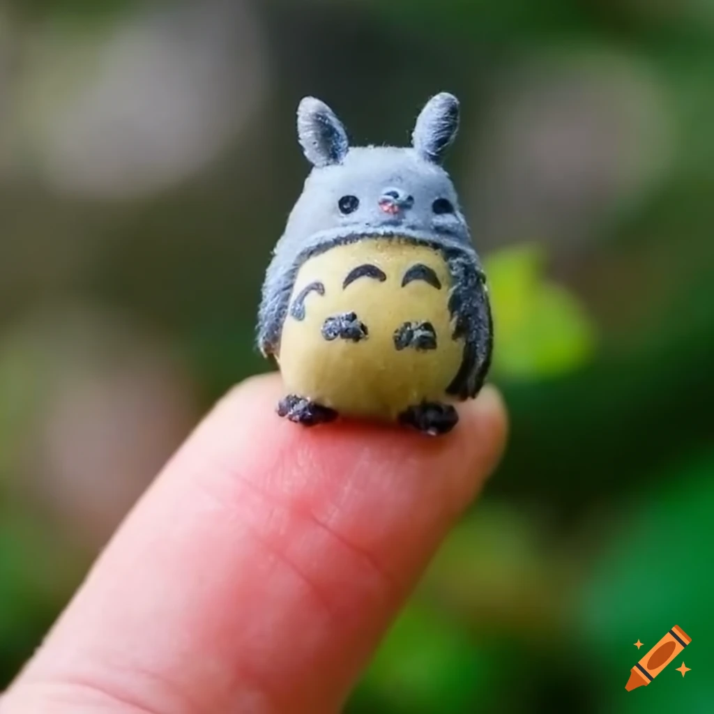 Miniature Totoro macro photography with ultra detailed realism on Craiyon
