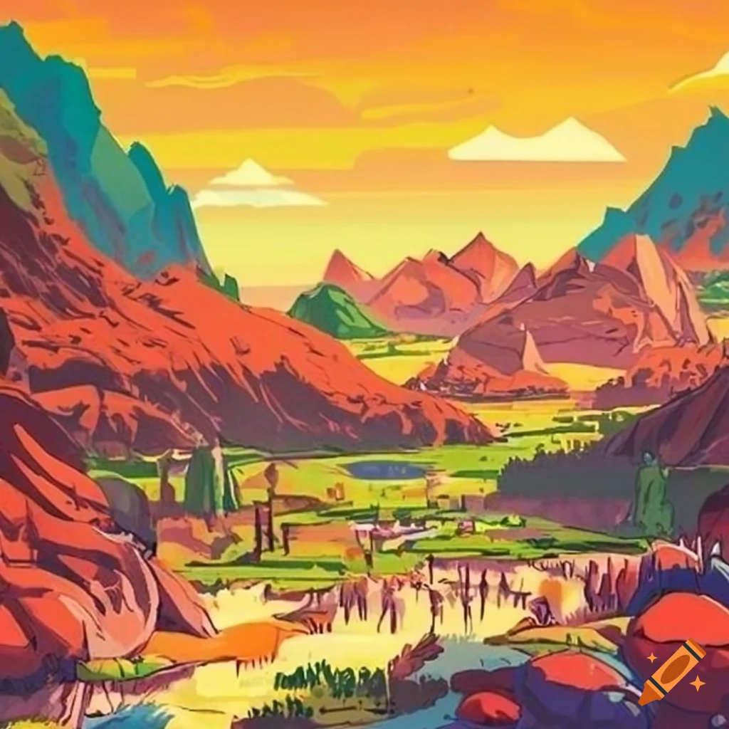 Vintage travel poster art of safari zone from pokemon on Craiyon