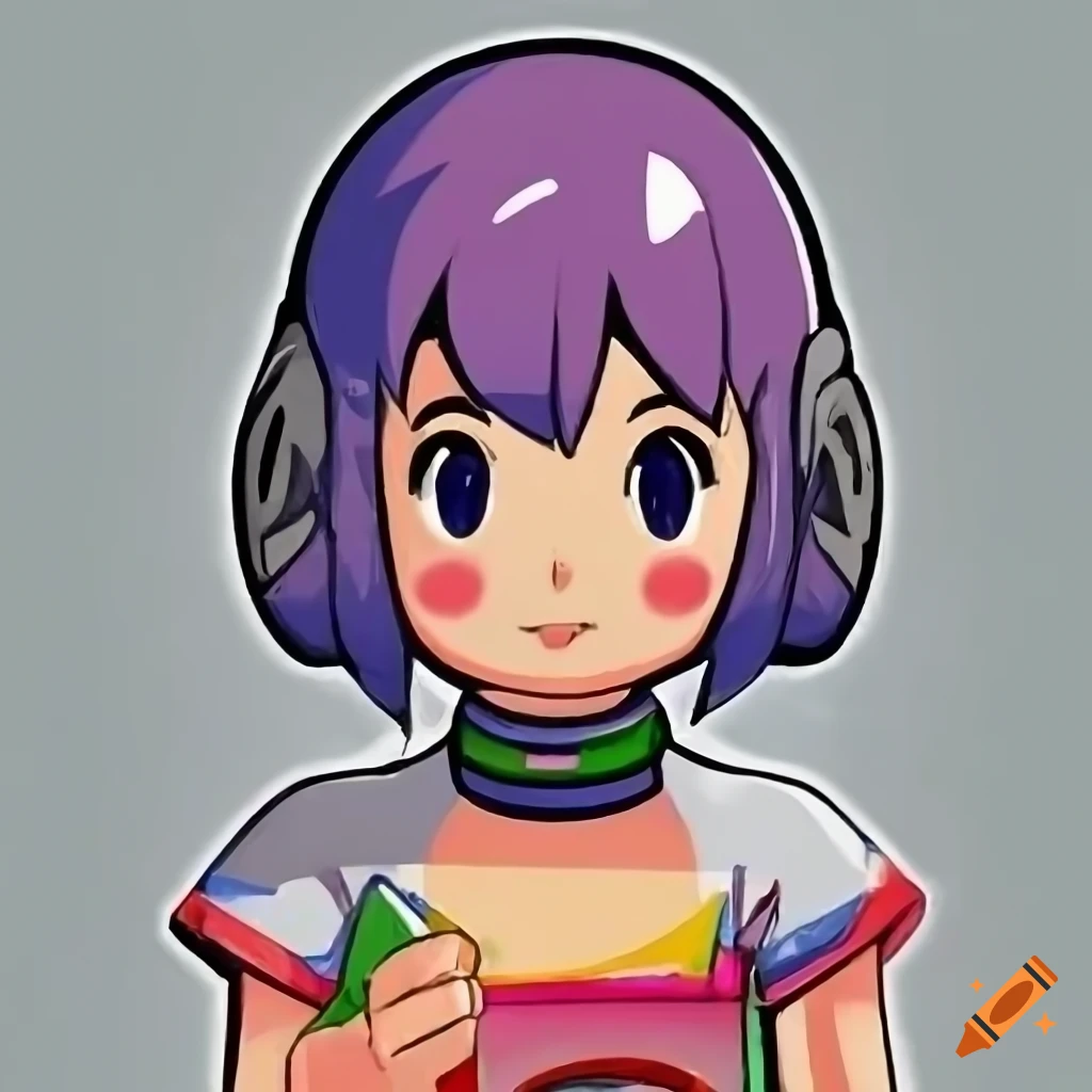 Esports gamer character from Rhythm Heaven video game series on Craiyon