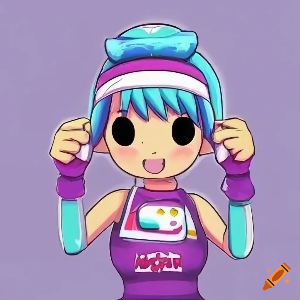 Original character from Rhythm Heaven as an esports gamer, front view ...