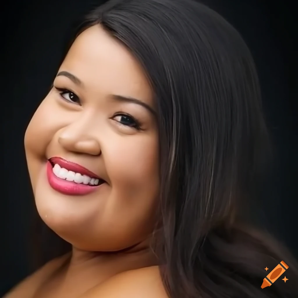 Hawaiian woman with a flirty smile in a close-up shot on Craiyon