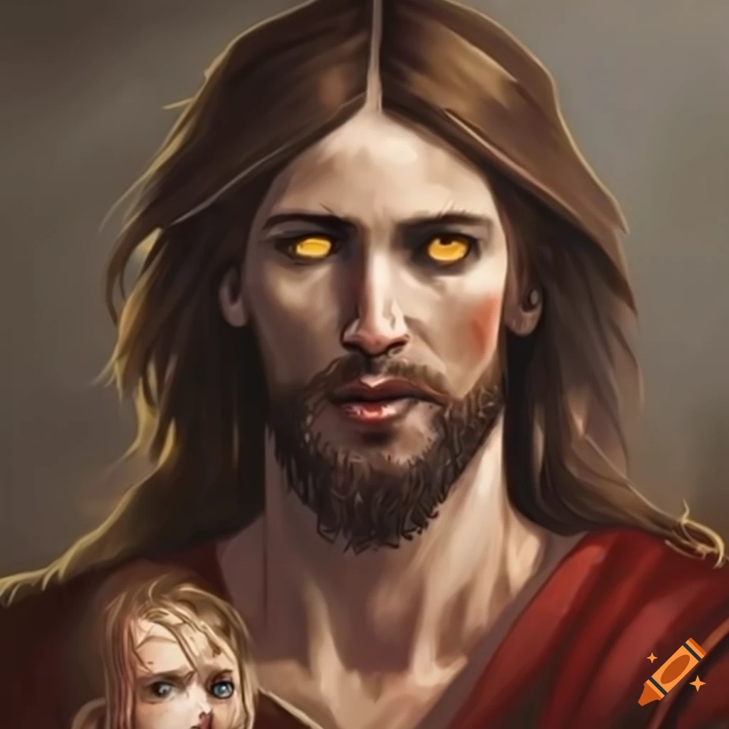 Jesus Christ portrayed as a vampire hunter on Craiyon