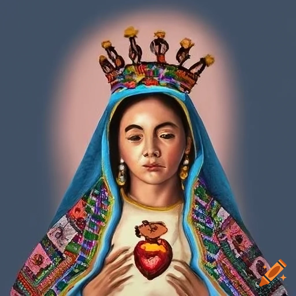 Immaculate Heart of Mary portrayed as a Mayan princess from Guatemala ...