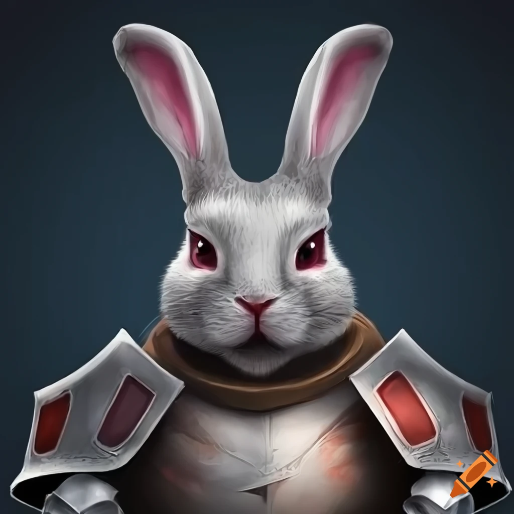 Knight rabbit character on Craiyon
