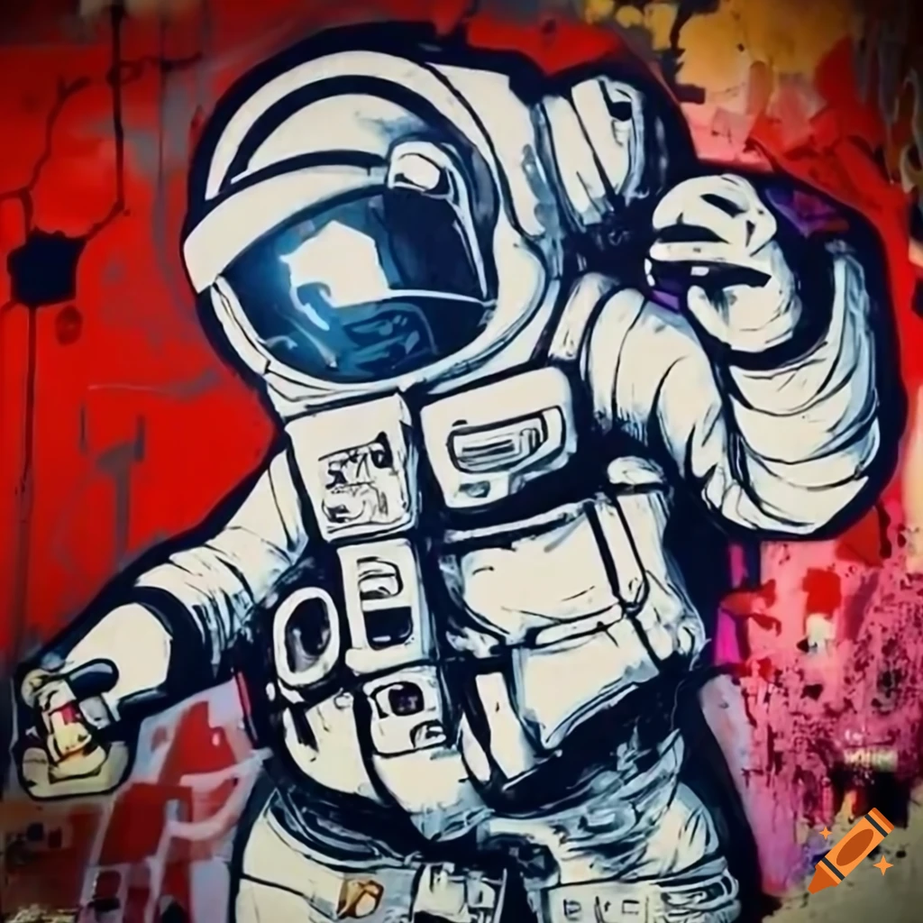 Astronaut graffiti art on Craiyon