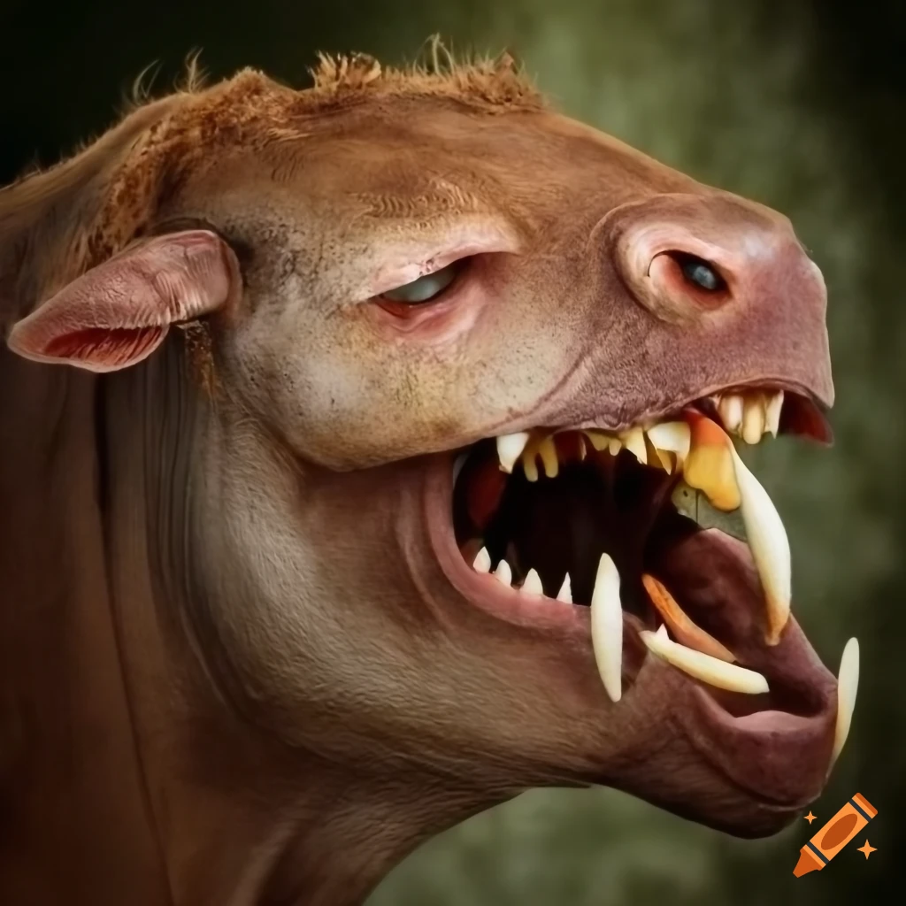 Carnivorous cow in a seed world on Craiyon