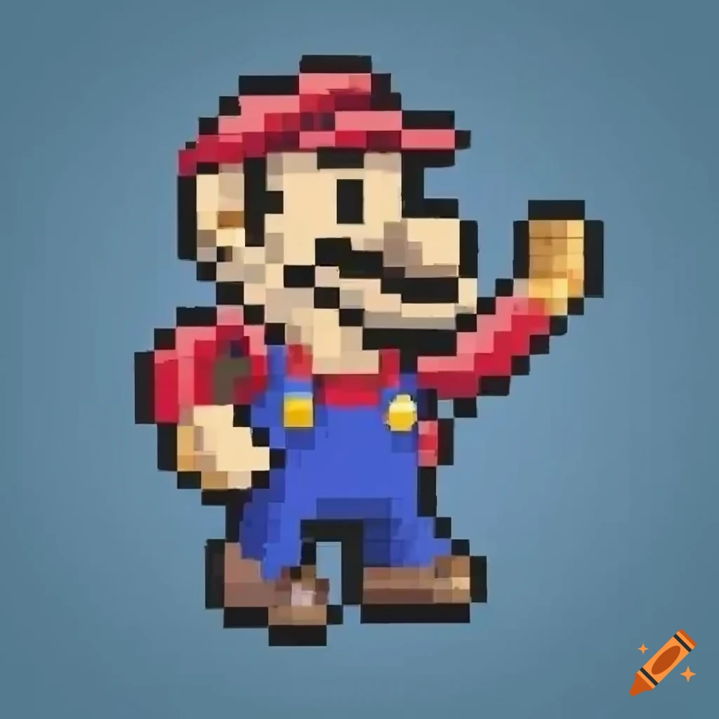 Pixelated Mario sprite on Craiyon