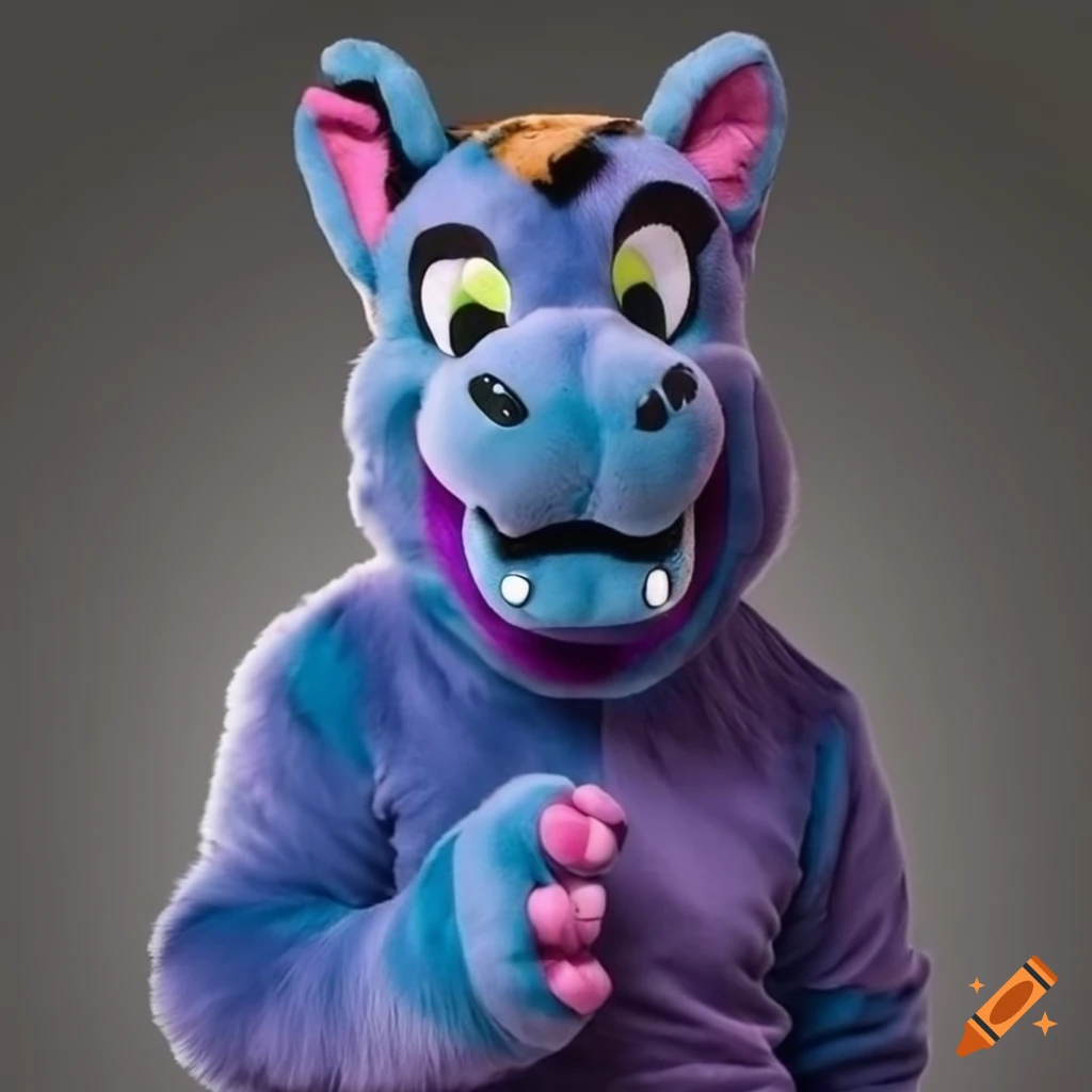 Hippopotamus fursuit costume on Craiyon