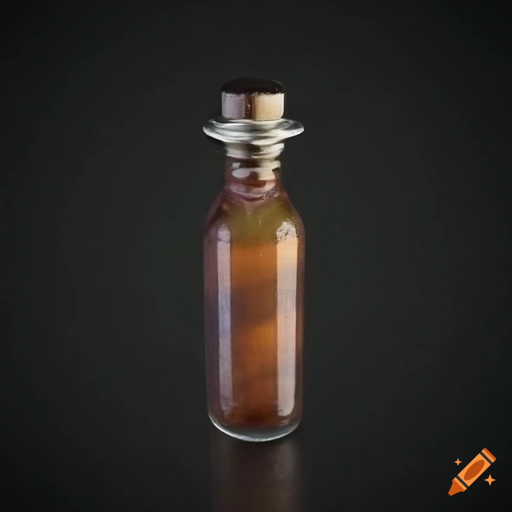 Alchemist's intriguing concoction in a swirl-patterned antique vial on ...