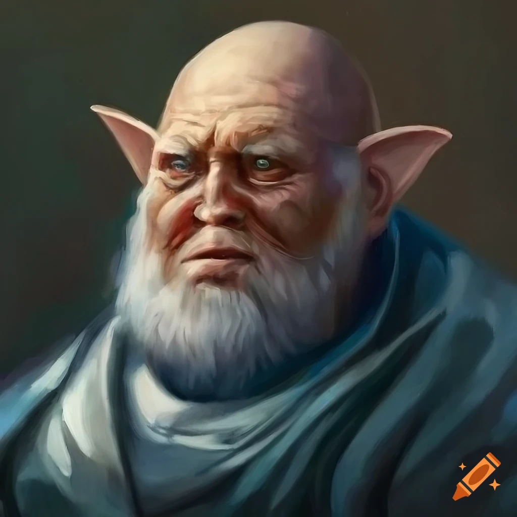 Elderly bearded king in futuristic robes on a starship command console on Craiyon