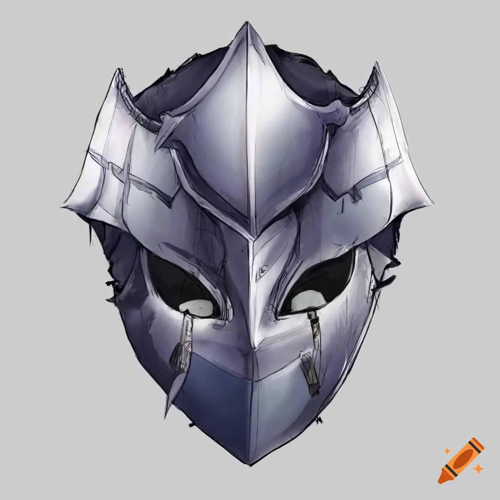 Knight-inspired anime-style mask drawing on Craiyon