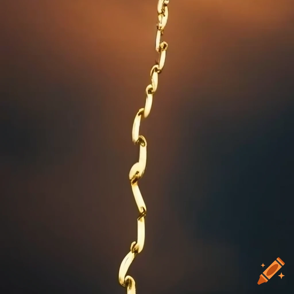 Giant glowing ivory chain dropping from the sky onto spruce knob, west ...