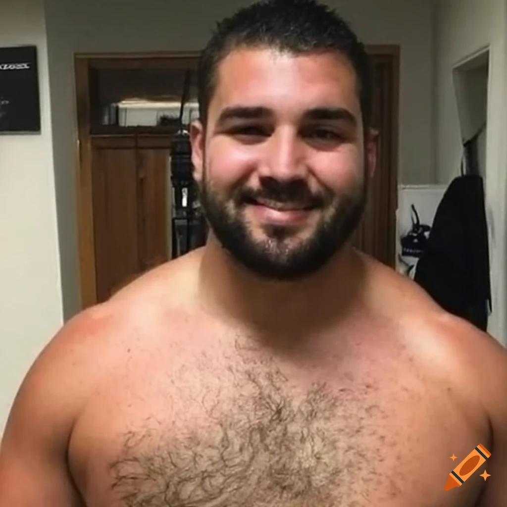 Average Spanish man in his late 20s, rugby player with a chubby body ...